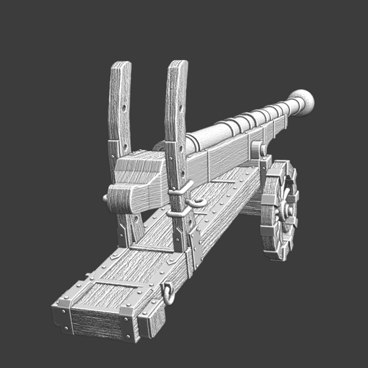 3D Printable Medieval long range precision cannon by Northern Crusades Miniatures